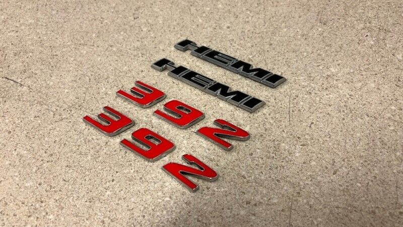 06 17 Dodge Challenger SRT HEMI 392 Emblem Fender Badge Mopar OEM Red ...
